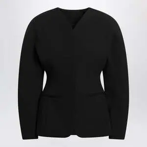 Jacquemus Ovalo Jacket In Viscose Blend - Black