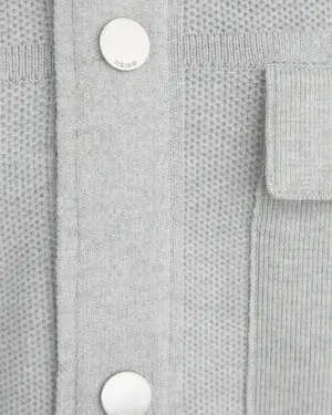 REISS Plaistow Milano Knit Overshirt - Soft Grey