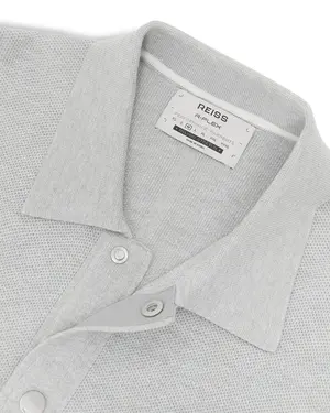 REISS Plaistow Milano Knit Overshirt - Soft Grey