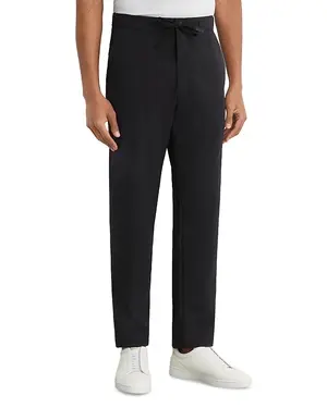 REISS Rider Tech Jersey Drawstring Pants - Navy