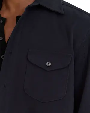 REISS Astra Cotton Twill Flap Pocket Shirt