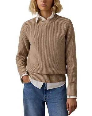 Faherty Brand Northshore Cotton & Wool Crewneck Sweater - Oatmeal
