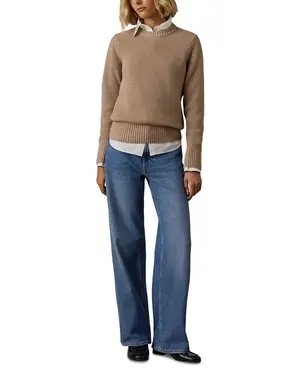 Faherty Brand Northshore Cotton & Wool Crewneck Sweater - Oatmeal