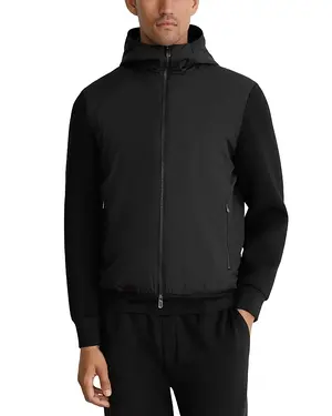 REISS Shiels Technical Fabric Zip Up Jacket