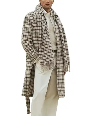 REISS Christem Raglan Dogtooth Wool Jacket