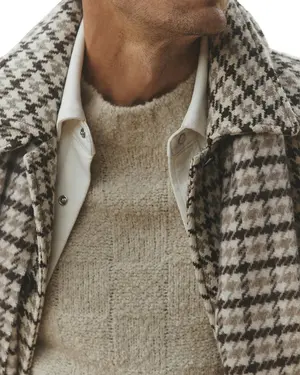 REISS Christem Raglan Dogtooth Wool Jacket