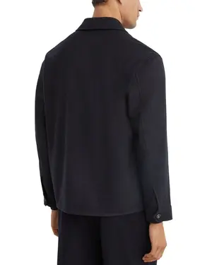 REISS Collin Point Collar Brushed Pocket Overshirt