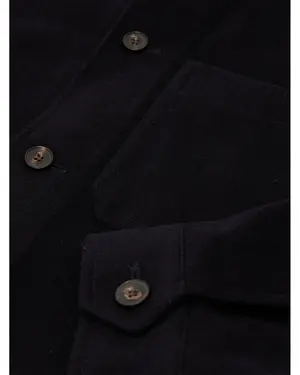 REISS Collin Point Collar Brushed Pocket Overshirt
