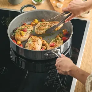 ANOLON Everlast Stainless Steel Ceramic Nonstick Saute Pan With Lid, 5 Quart