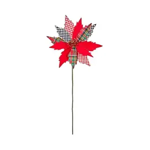 MACKENZIE-CHILDS Timeless Tartan Poinsettia Stem - Multi