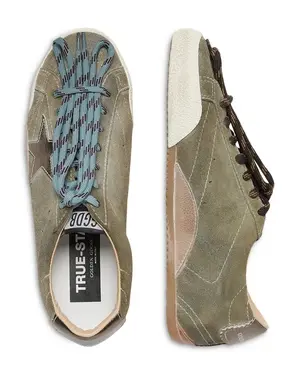 GOLDEN GOOSE True Star Suede & Leather Low Top Sneakers