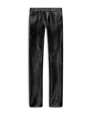 COURREGES Vinyl Cotton Blend Straight Pants