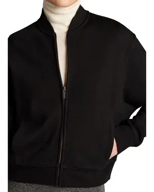 Vince Ponte Knit Bomber Jacket - Black