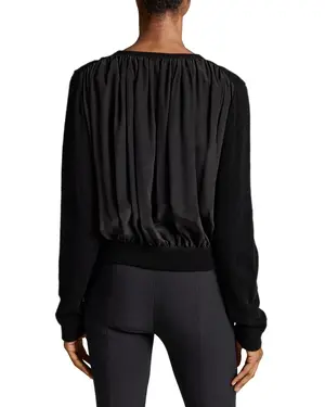Vince Mixed Media Crewneck Cardigan