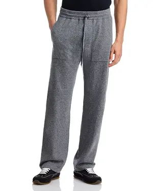 Vince Wool & Cashmere Drawstring Pocket Track Pants - Medium Heather Grey