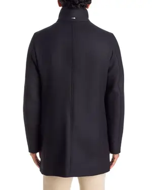 Herno Diagonal Wool Topcoat W/ Removable Fur Collar