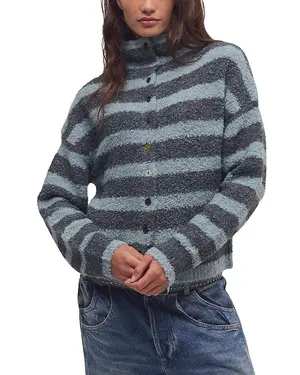 Free People Button Collection Mock Neck Cardigan Sweater
