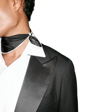 REISS Ceremony Silk Pocket Square - Black