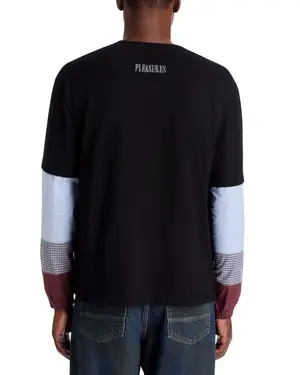 PLEASURES Tartan Oversized Long Sleeve Tee