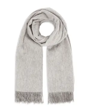 REISS Wool & Cashmere Fringed Scarf