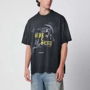 REPRESENT Eagle Logo Faded Graphic T-shirt - Black