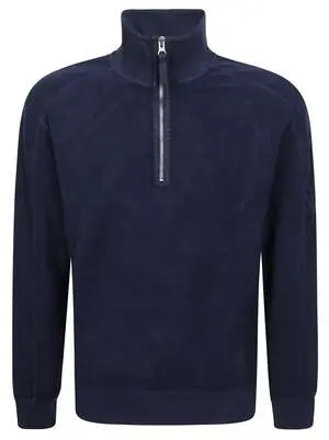 C.P. COMPANY Polo-collar Sweatshirt In Brushed Diagonal Fleece