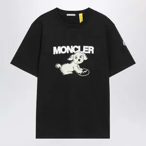MONCLER X FRGMT Cotton T-shirt With Dog Mini Print - Black