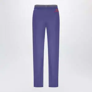 MIU MIU X NEW BALANCE Technical Poplin Jogger Trousers With Zip Pockets & Side Hem Slits - Blue