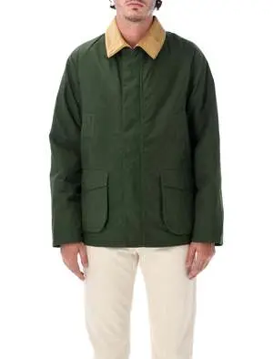 FORTELA Cotton Field Jacket With Corduroy Collar - Verde