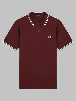 Fred Perry 100% Cotton Logo Polo Shirt - Red