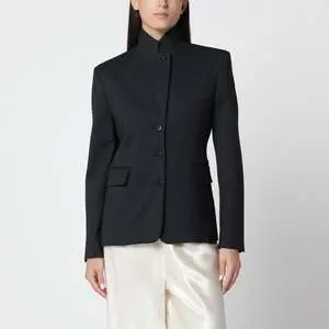 Almada Label Cillian Tailored Blazer With Stand-up Collar - Black