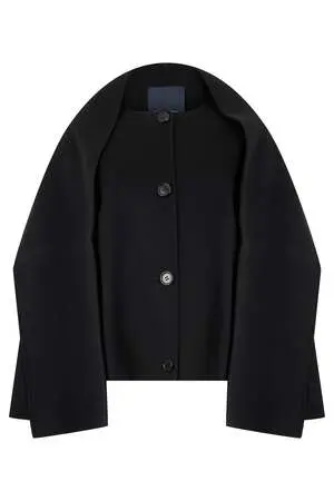 Max Mara Sleek Button-front Wool Jacket With Classic Collar