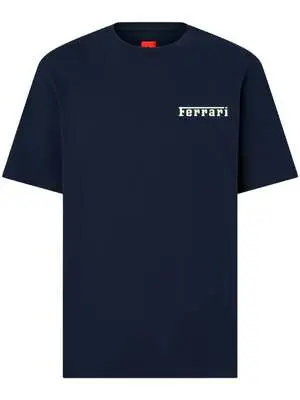 FERRARI 100% Cotton Graphic T-shirt - Navy