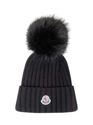 Moncler Rib-knit Beanie With Mini Pom-pom