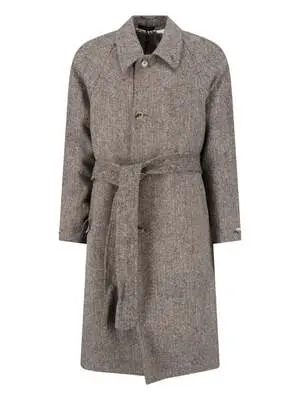 Paul Smith Herringbone Belted Overcoat