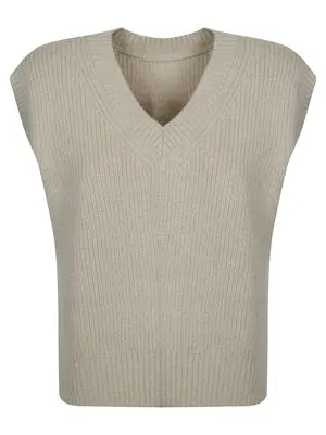 CTPLAGE High Neck Long Sleeve Pullover - Beige