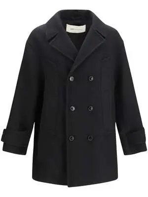 AMI Paris Virgin Wool Coat - Black