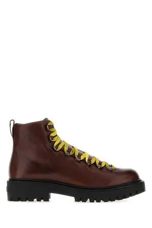 Prada Leather Brixxen Ankle Boots - Brown