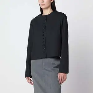 Almada Label Boxy Collarless Button Jacket