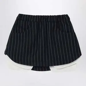DOUUOD Pinstripe Grace Mini Skirt - Blue