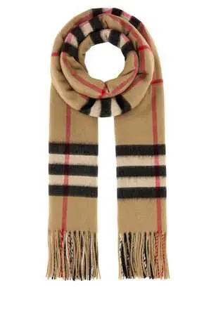 Burberry Embroidered Cashmere Scarf - Checked