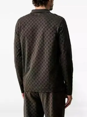 JOOP! Monogram-pattern Zip-fastening Polo Shirt - Brown