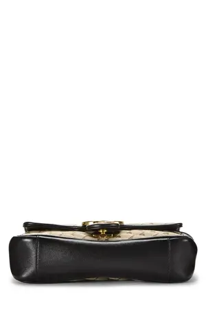 Gucci Leather Gg Canvas Matelassé Shoulder Bag