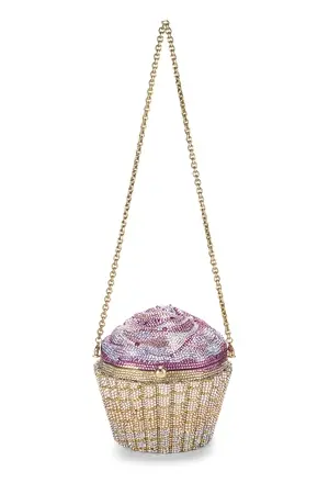 Judith Leiber Pink Crystal Cupcake Minaudiere