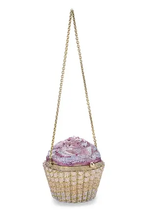 Judith Leiber Pink Crystal Cupcake Minaudiere