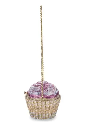 Judith Leiber Pink Crystal Cupcake Minaudiere
