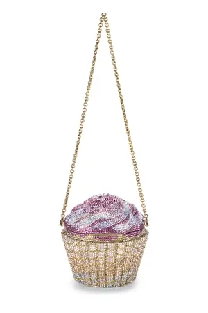 Judith Leiber Pink Crystal Cupcake Minaudiere