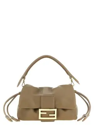 Fendi Fendi Women Baguette® 26424 Canvas Shoulder Bag Cream