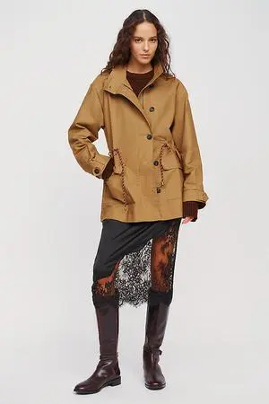 RAISONNEL 100% Cotton Funnel Neck Utility Jacket