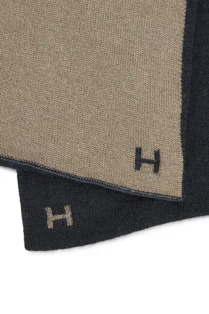 Hermès Navy & Grey Cashmere Muffler